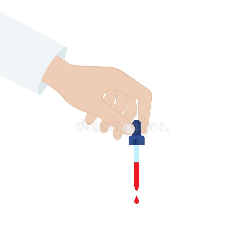 A Hand is Holding a Dropper. Blood Pipette Stock Vector - Illustration ...