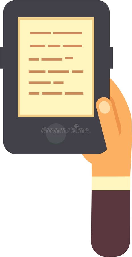 Hand Holding an E Reader with Lines of Text Displayed on the Screen ...