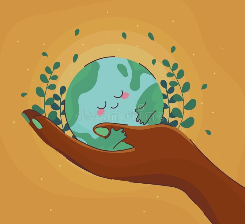 Hand holding a earth stock vector. Illustration of environment - 249261258