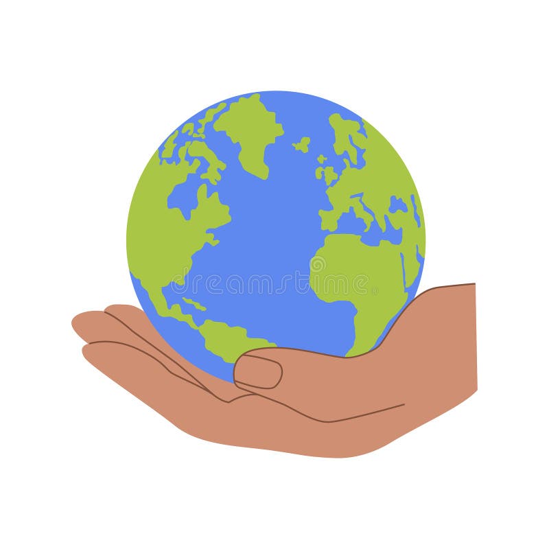 Hand Holding Earth Globe Poster, Banner. Save the Planet, Protect the ...