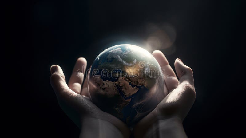 Hand Holding the Earth Planet. Earth Day Concept Stock Illustration ...
