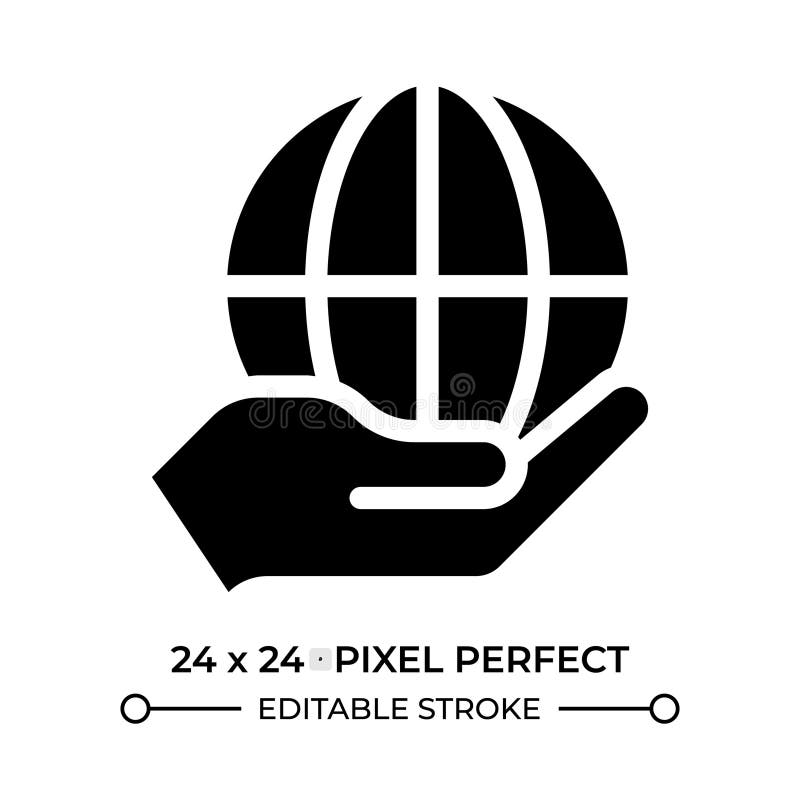 Hand Holding Earth Planet Glyph Ui Icon Stock Illustration ...