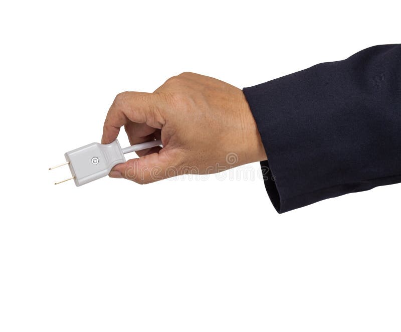 Hand holding electric plug stock photo. Image of plastic - 79568340