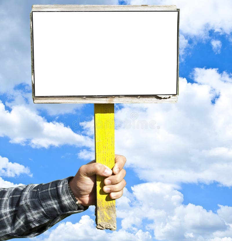 Hand Holding Empty Billboard Stock Image - Image of communication ...