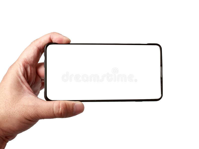 Hand Holding Empty Blank Smart Phone, Copy Space Mock Up Template Stock ...