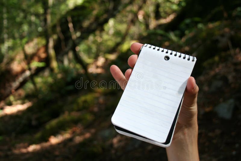 Hand Holding Empty Notepad Outdoor Stock Image - Image of idea, binder ...