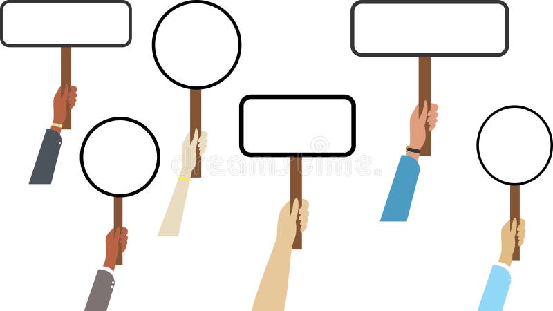 Hand Holding Paddle Cartoon Illustration Collection Stock Vector ...