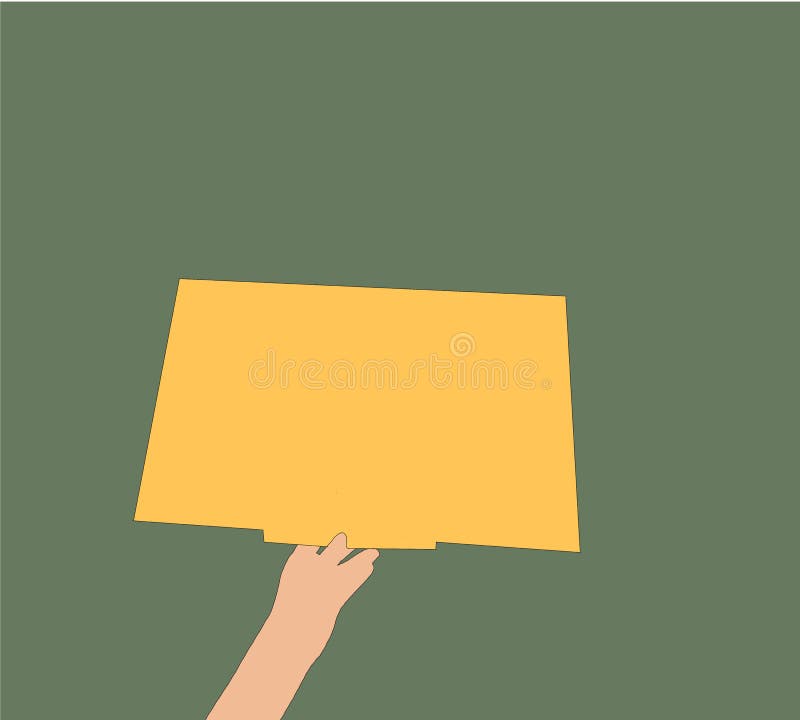 Hand Holding Empty Protest Cardboard Poster Stock Illustration ...