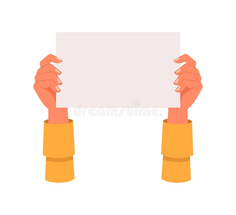 Hand Holding Empty Protester Placard Stock Vector - Illustration of ...