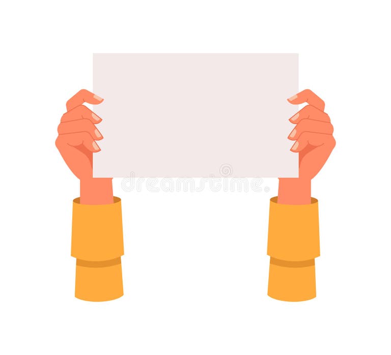 Hand Holding Empty Protester Placard Stock Vector - Illustration of ...