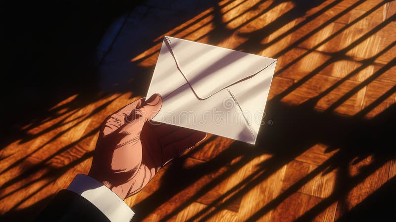 A Hand Holding an Envelope, Cartoon Style Stock Photo - Image of ...