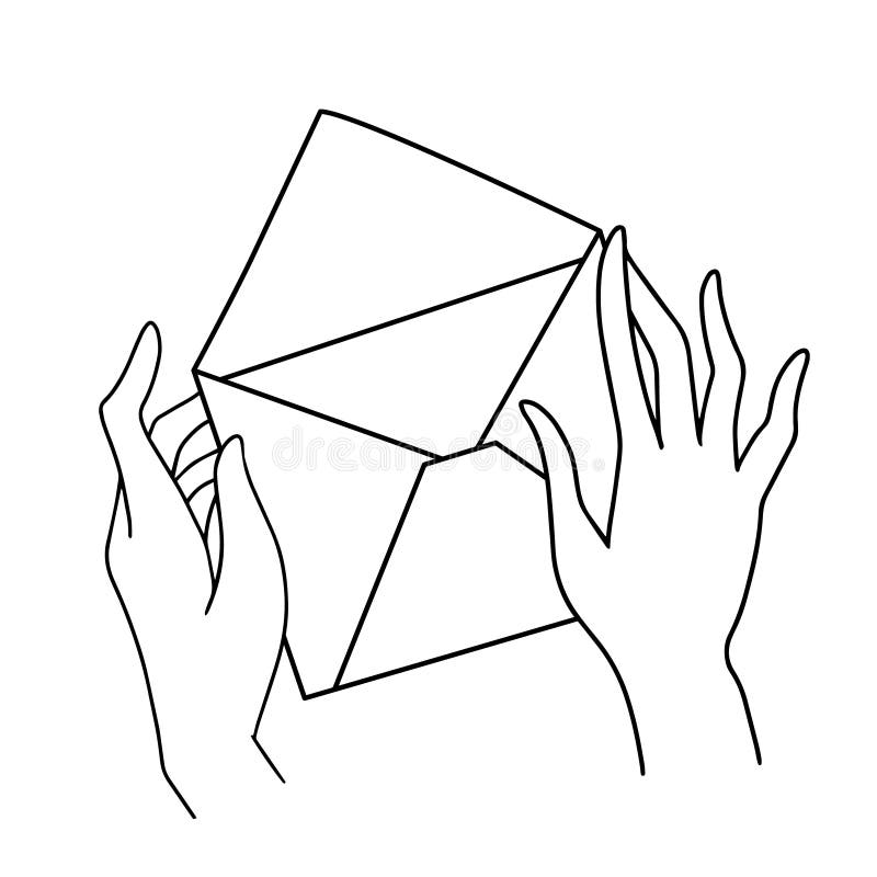 Hand Holding Envelope. New Email, Mail Delivery, Receive Message ...