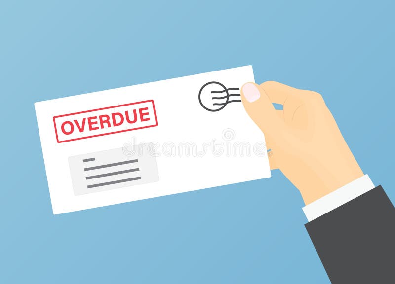 Hand Holding Envelope with Overdue Bill Stock Vector - Illustration of ...