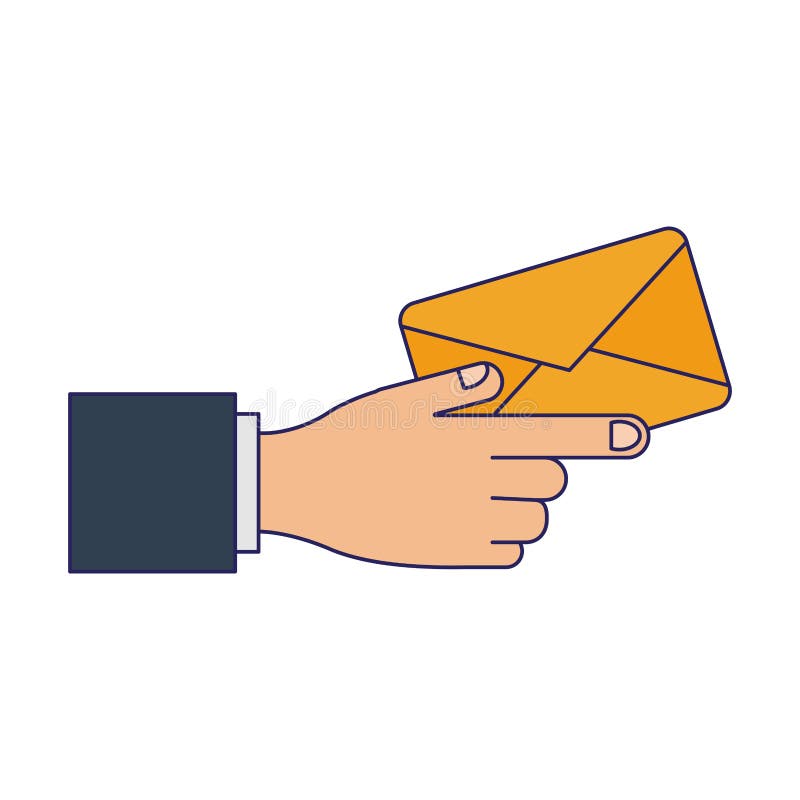 Hand holding envelope stock vector. Illustration of modern - 143456074