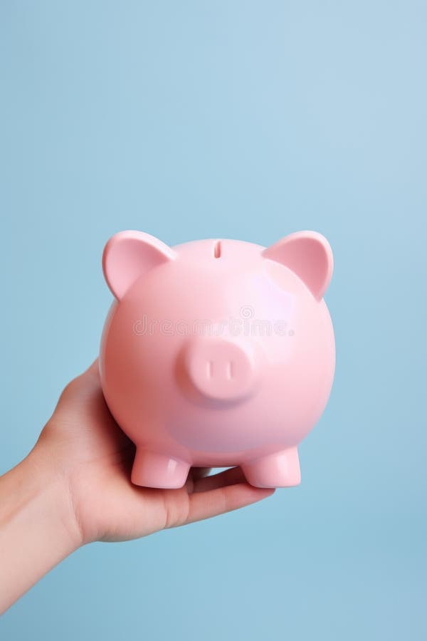 Hand Holding Extra Large Piggybank AI Generated Stock Illustration ...