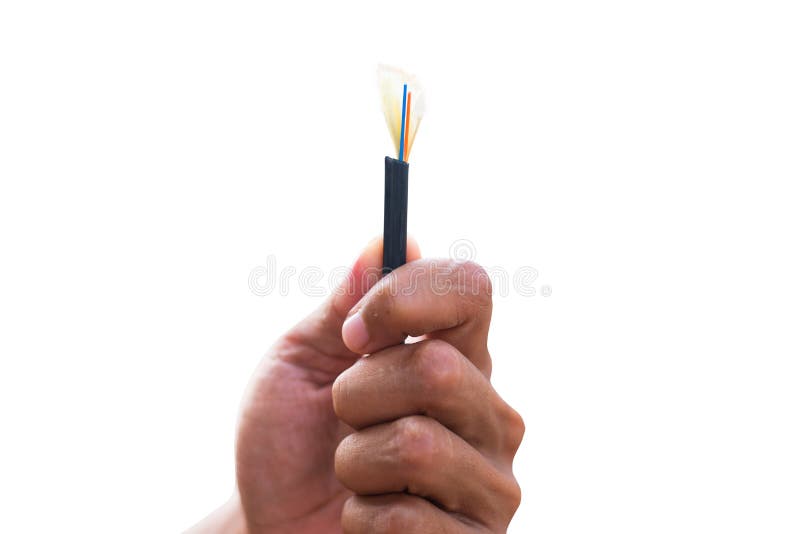 Hand Holding Fiber Optic Cable Stock Image - Image of business ...
