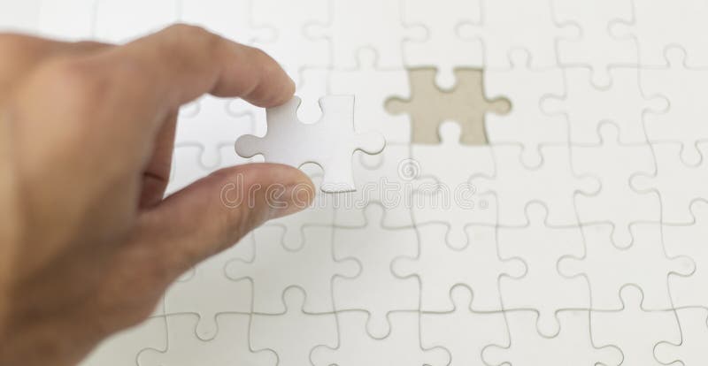 Hand Holding Final Puzzle and Success, Finish, Complete Stock Image ...