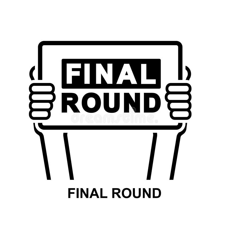 Hand Holding Final Round Sign Isolated on Background Stock Vector ...