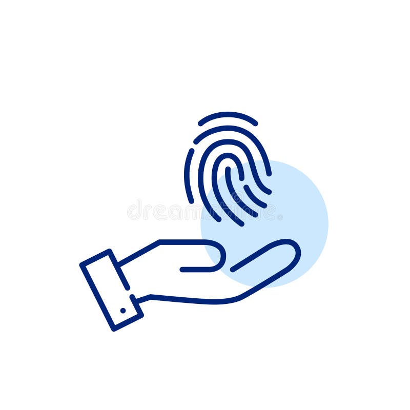Hand Holding a Fingerprint. Biometric Recognition Technology Stock ...