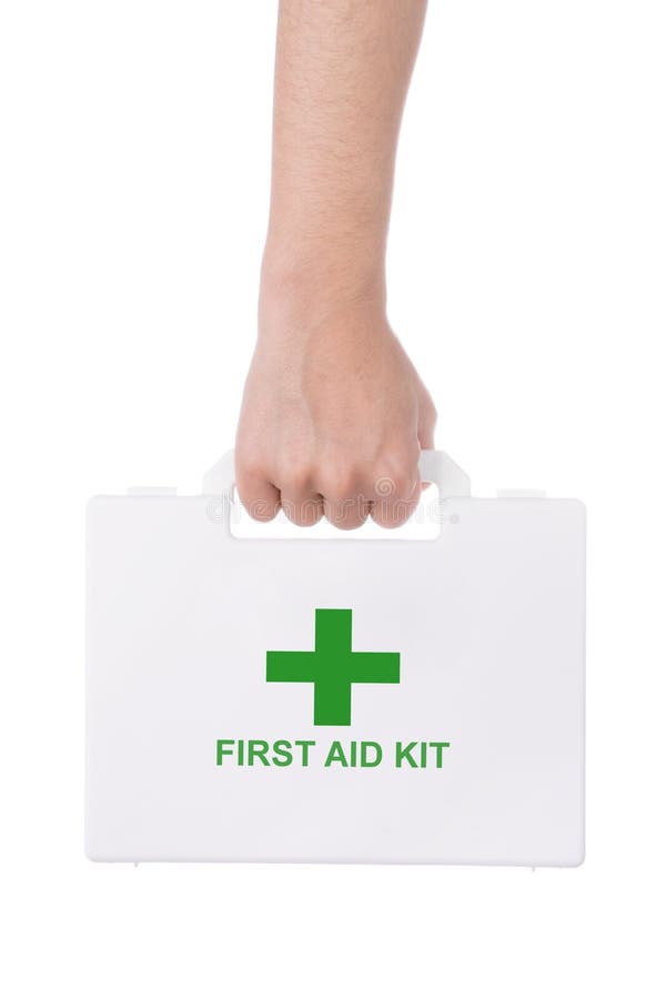 Hand Holding A First Aid Kit Stock Photo - Image of woman, carrying ...