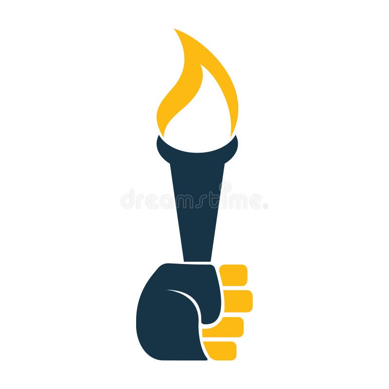 Hand Holding Flaming Torch Concept Design. Stock Vector - Illustration ...
