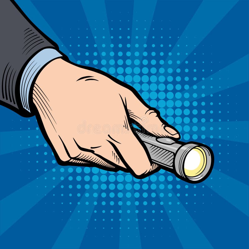 Holding Flashlight Stock Illustrations – 529 Holding Flashlight Stock ...