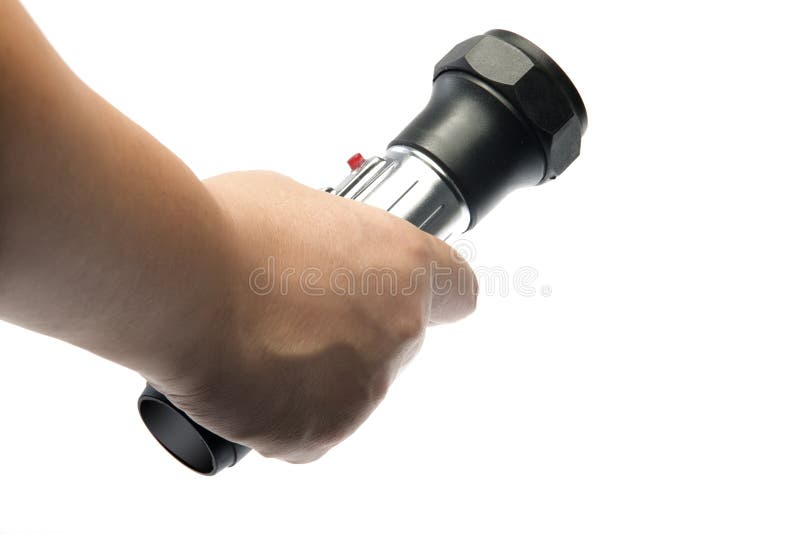 Flashlight stock photo. Image of hand, shaft, batteries - 3284458