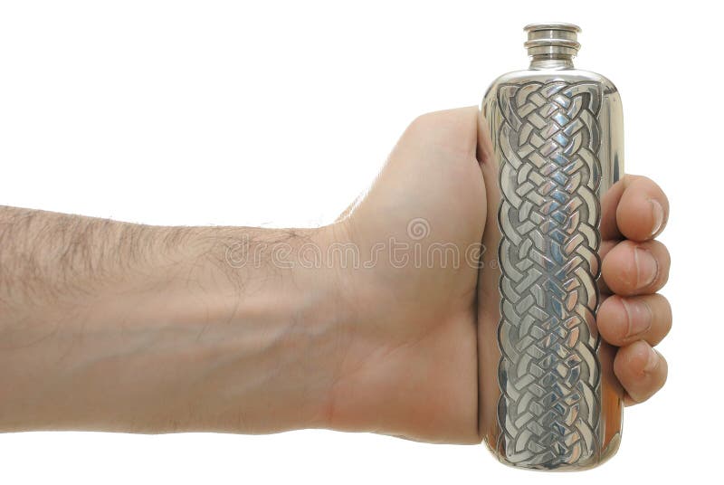Hand Holding a Flask stock photo. Image of flask, metallic - 17880674