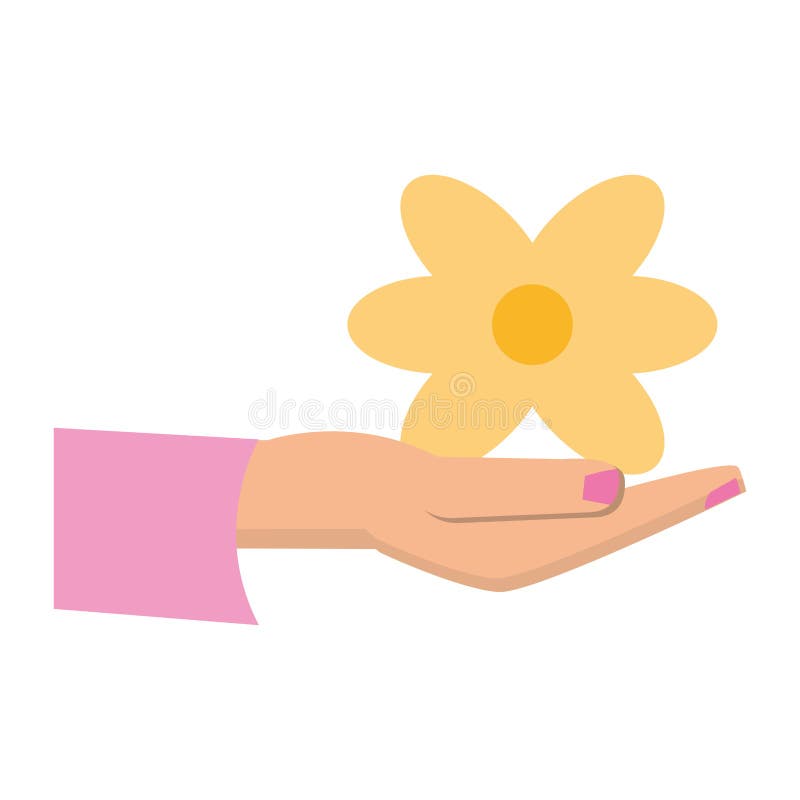 Hand Holding Flower Cartoon Stock Vector - Illustration of ornate ...