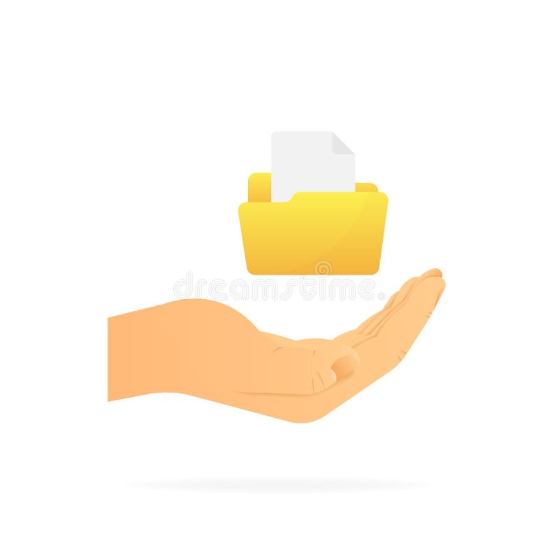 Open Folder Icon with PPT File Inside. Folder with Documents on a Blue ...