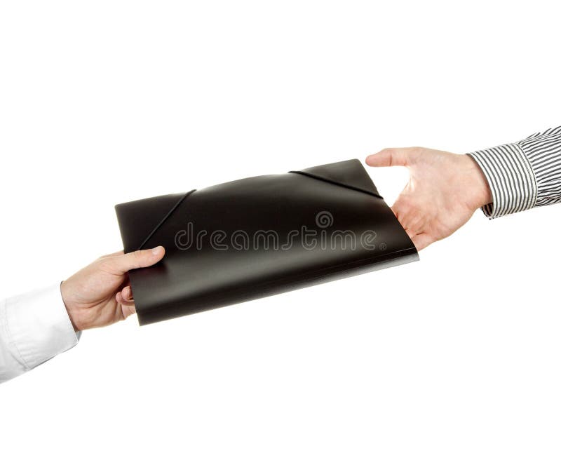 Hand Holding a Document Folders Stock Photo - Image of paper, handing ...