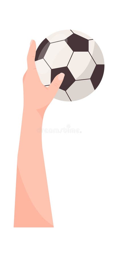 Hand Holding Football Ball stock vector. Illustration of holding ...