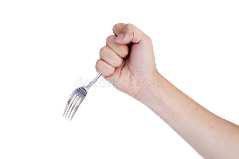 Hand holding a fork stock image. Image of concept, clipping - 21578129