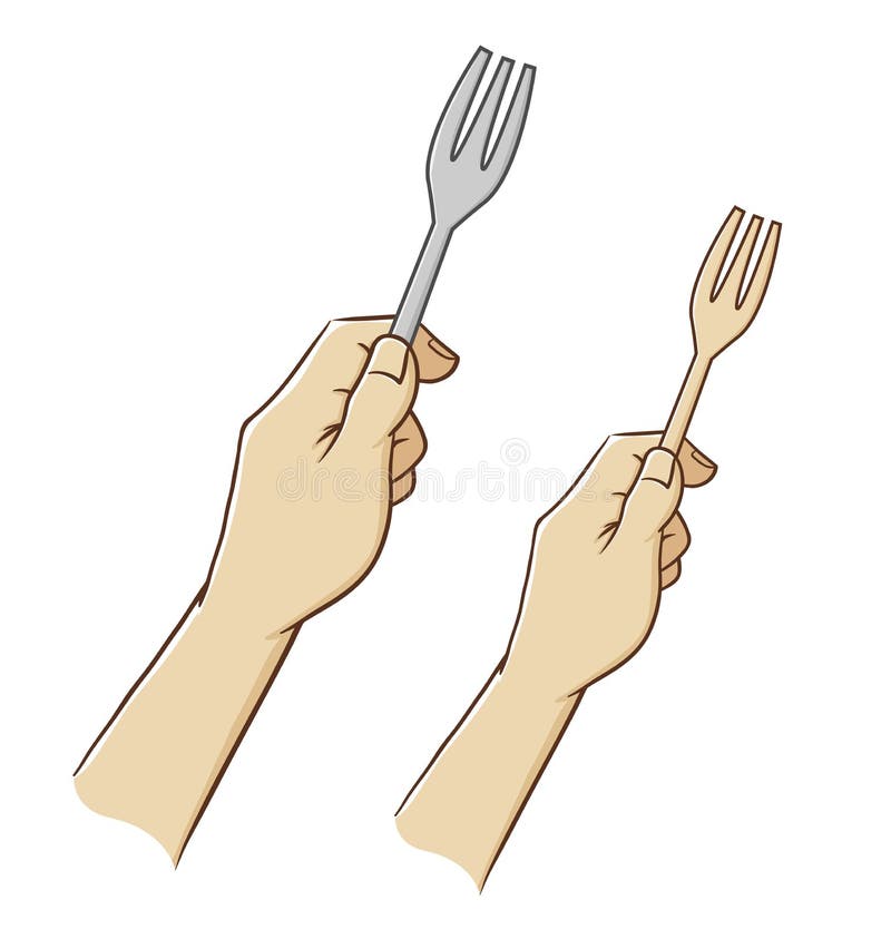 Hand Holding a Fork stock vector. Illustration of restaurant - 53644721