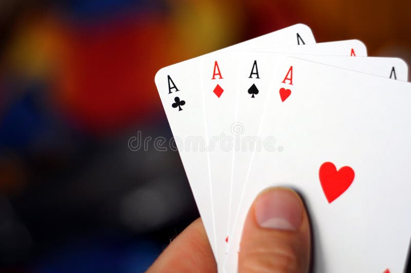 Hand holding four aces stock photo. Image of jackpot - 13884624