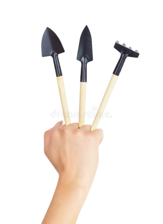 Hand Holding Garden Equipment Isolated on White Background Stock Image ...