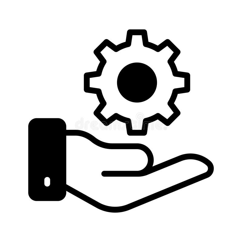 Hand Holding a Gear, Symbolizing Technical Assistance Stock Vector ...