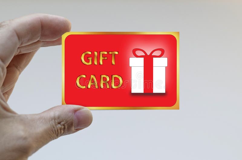 Hand holding a gift card stock photo. Image of celebration - 261721250