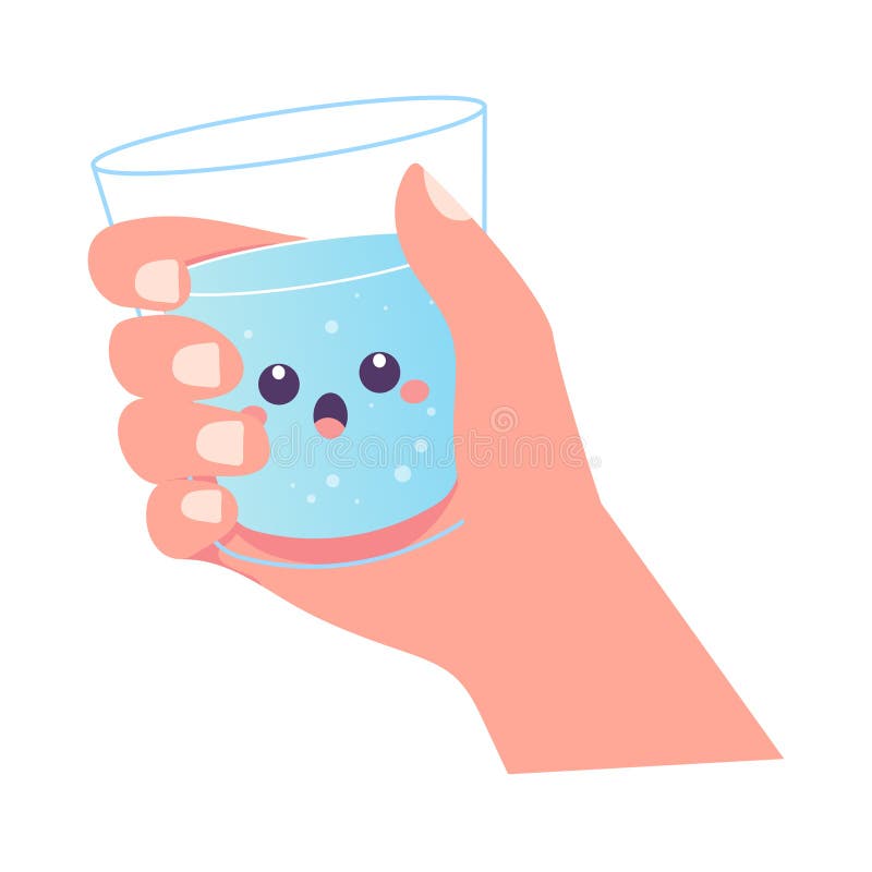 Hand Holding a Glass of Water Character, H2o, for Drinking Soda Vector ... Hand Holding a Glass of Water Character, H2o, for Drinking Soda Vector ...