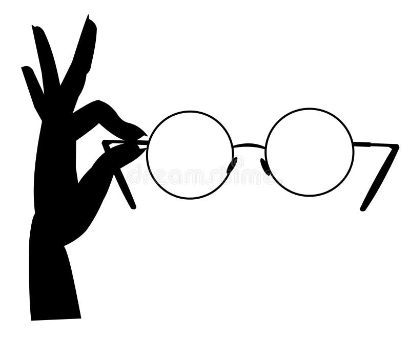Hand holding glasses stock illustration. Illustration of round - 52592992