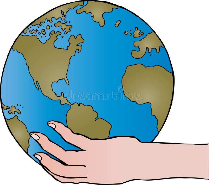 Hand Holding Globe stock vector. Illustration of hands - 10605187