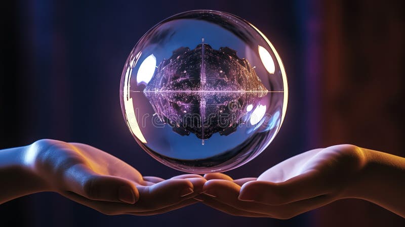 Hand Holding a Globe. Crystal Sphere with Hands Stock Illustration ... Hand Holding a Globe. Crystal Sphere with Hands Stock Illustration ...