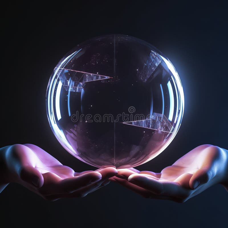 Hand Holding a Globe. Crystal Sphere with Hands Stock Illustration ... Hand Holding a Globe. Crystal Sphere with Hands Stock Illustration ...