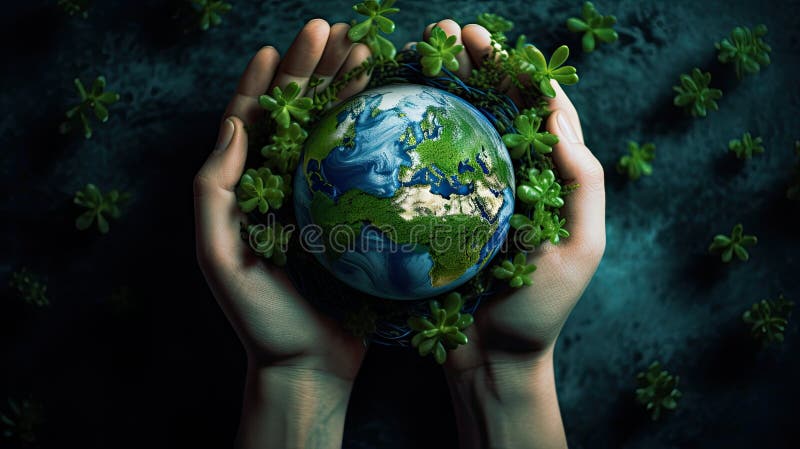 Hand Holding Globe. Environment Concept Eco Earth Day with Copy Space ...