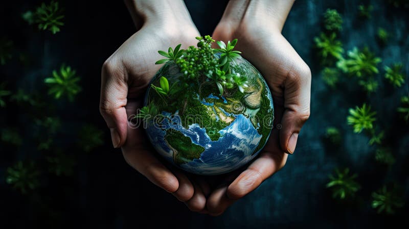 Hand Holding Globe. Environment Concept Eco Earth Day with Copy Space ...