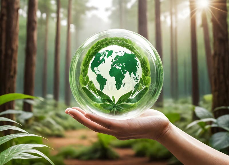 A Hand Holding a Globe with the World on it and the Sun Shining through ...