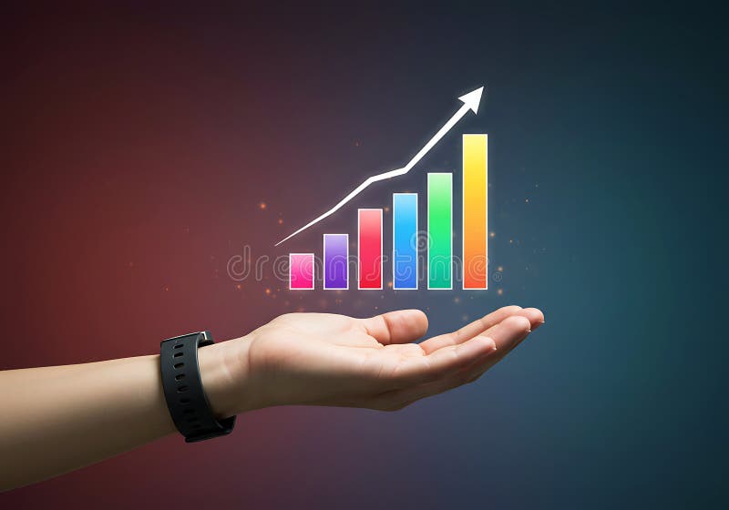 Hand Holding Glowing Graph Representing Market Growth Stock ...