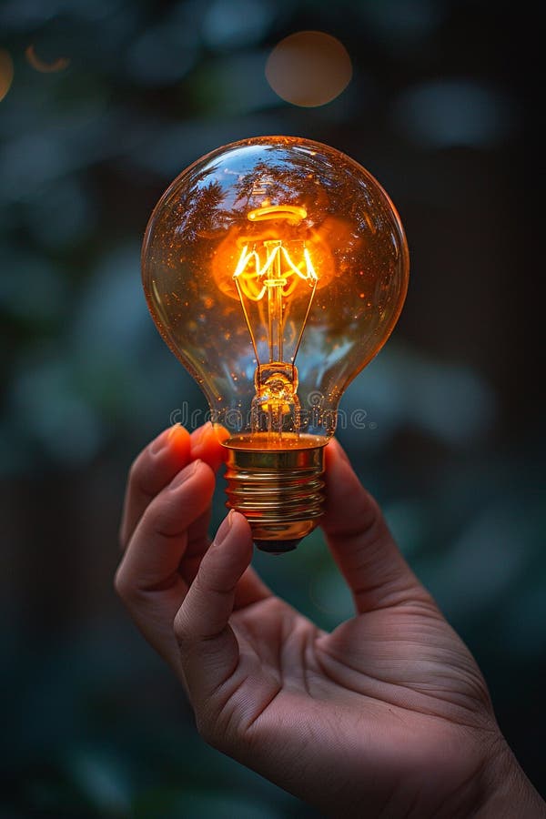 Hand Holding a Glowing Light Bulb Stock Image - Image of intelligence ...