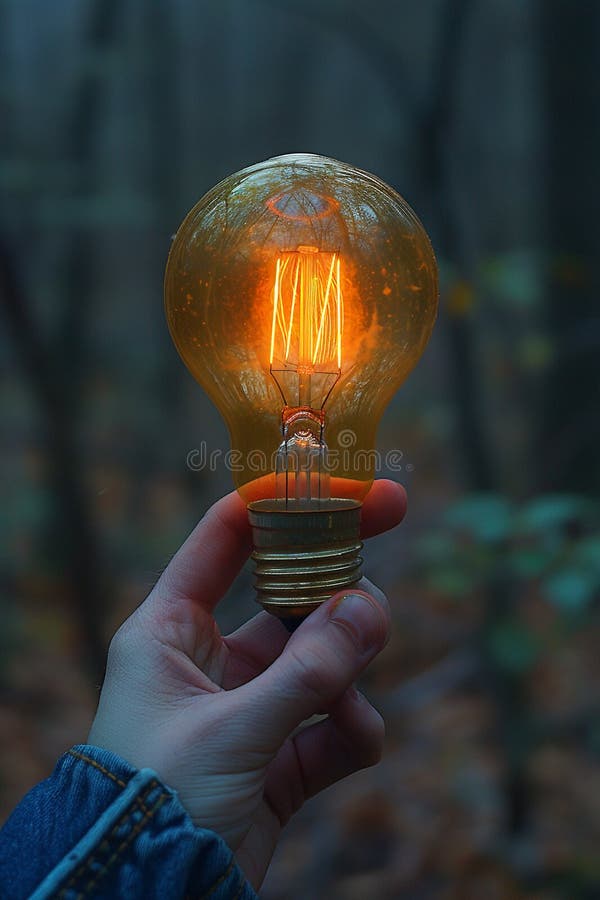 Hand Holding a Glowing Light Bulb Stock Photo - Image of critical ...