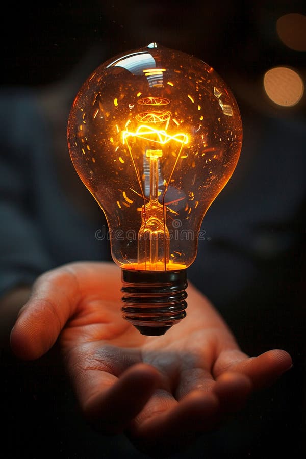 Hand Holding a Glowing Light Bulb Stock Photo - Image of understand ...